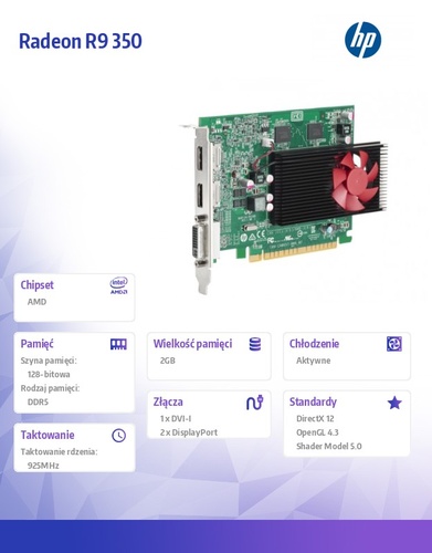 ᐅ HP Inc. Radeon R9 350 2G PCIe x16 GFX N3R91AA - Ceny, opinie, dane ...