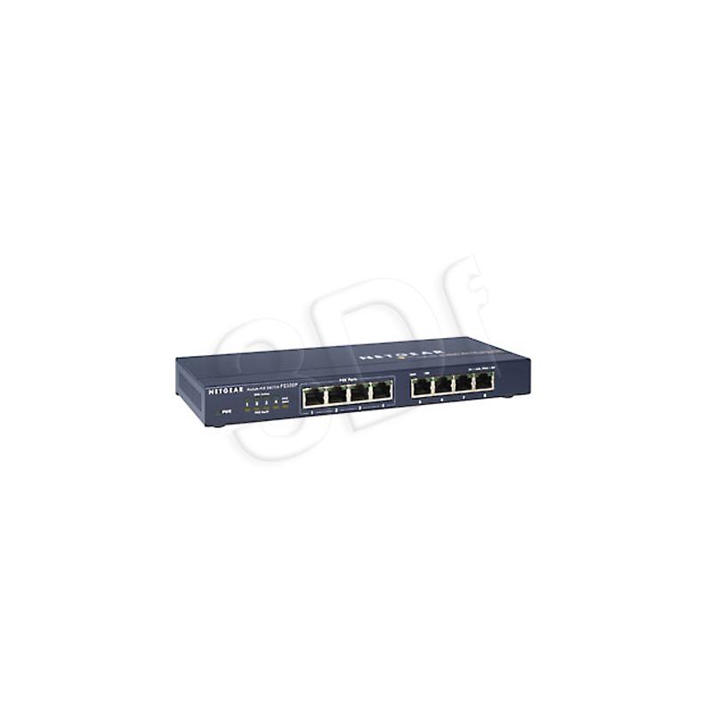 ᐅ NETGEAR [ FS108P ] Switch ProSafe Desktop 8 portów 10/100Mbps [ 4 ...
