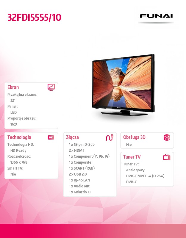 ᐅ Funai 32'' LED 32FDI5555/10 - Ceny, opinie, dane techniczne ...