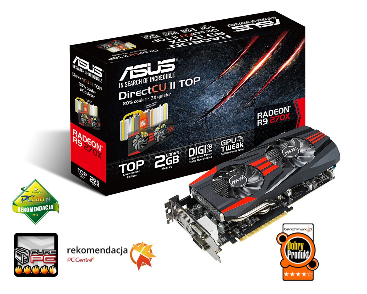 ᐅ Asus Radeon R9 270X DC2T 2GB DDR5 256BIT 2DVI/HDMI/DP BOX - Ceny ...