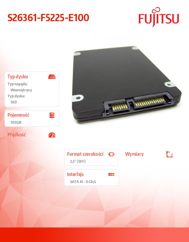 ᐅ Fujitsu SSD SATA 6G 100GB HP 2,5 S26361-F5225-E100 - Ceny, opinie ...