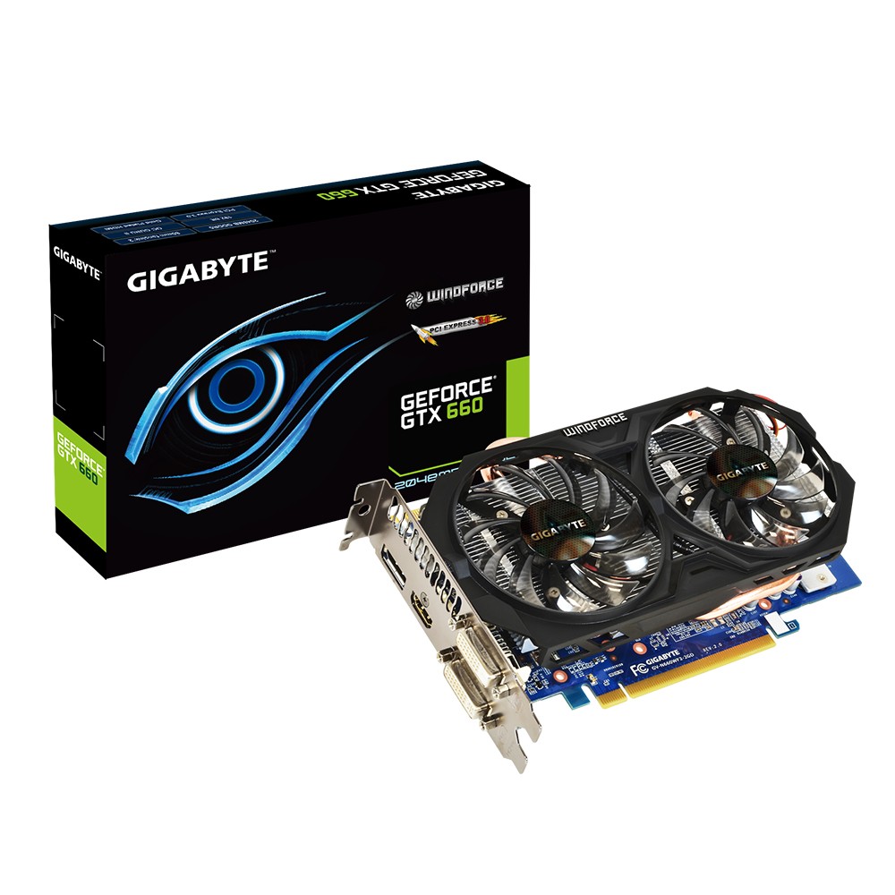 ᐅ Gigabyte GeForce CUDA GTX 660 WindForce2 2GB GDDR5 192 BIT 2DVI/HDMI ...