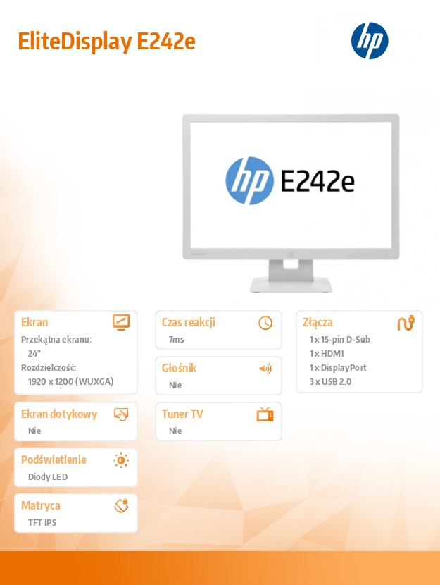 ᐅ HP Inc. 24'' EliteDisplay E242e N3C01AA - Ceny, opinie, dane ...