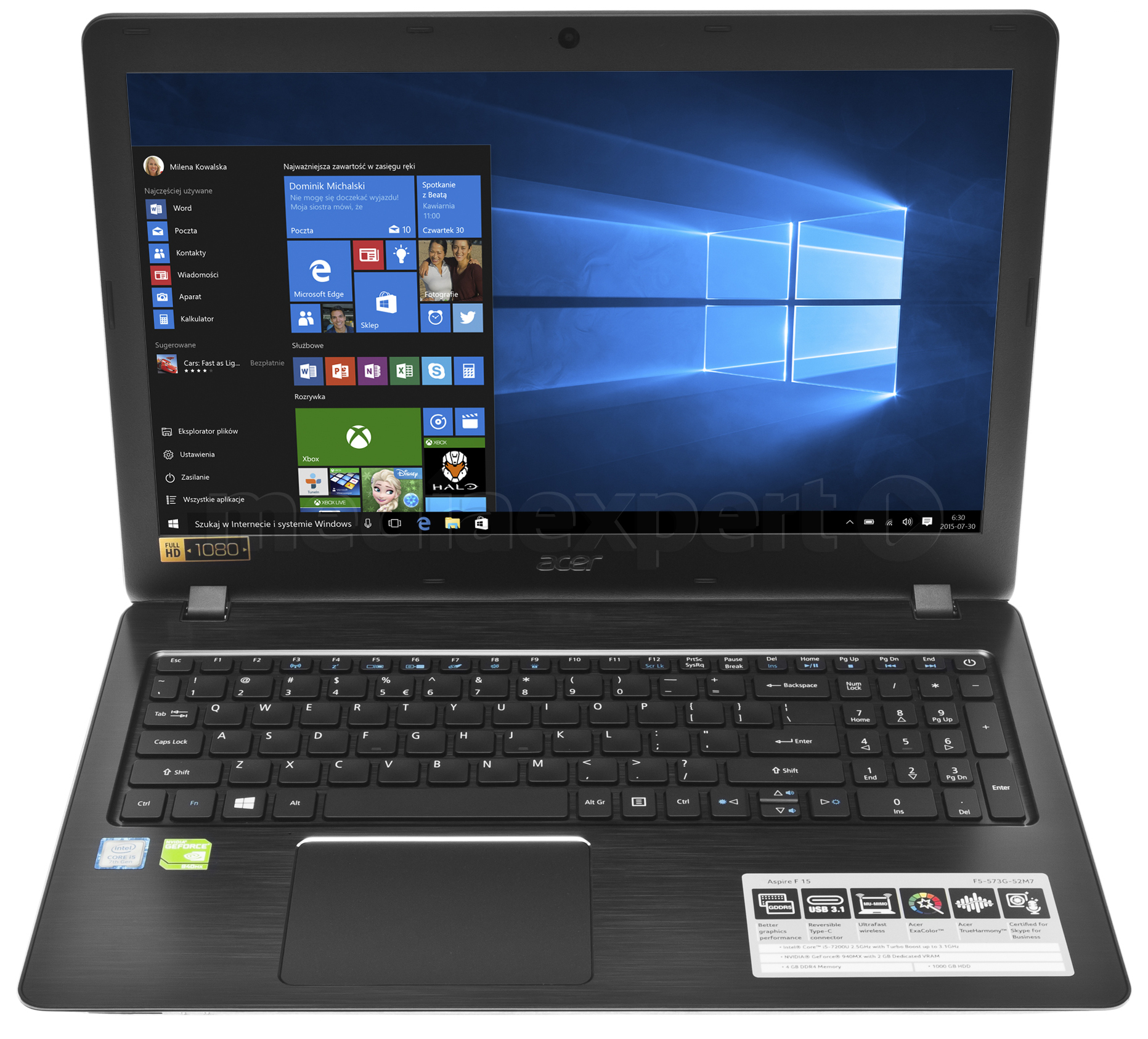 ᐅ ACER Aspire F5-573G-52M7 (NX.GD4EP.013) i5-7200U 4GB 1000GB GF940MX ...