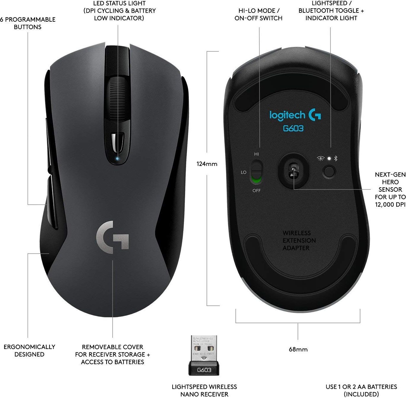 ᐅ Logitech G603 910-005101 - Ceny, opinie, dane techniczne | VideoTesty.pl